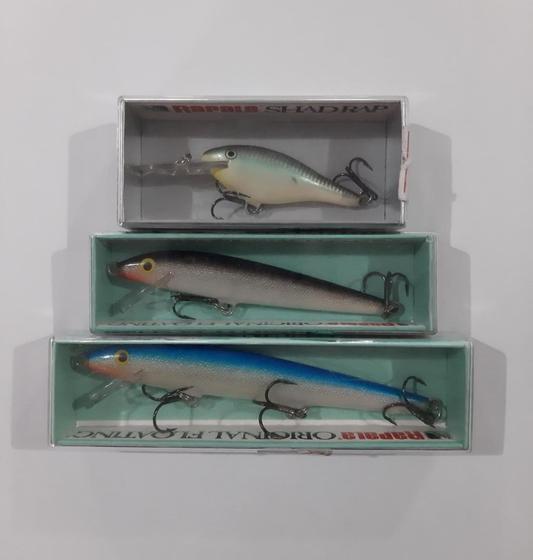 Rapala - Kit com 3 iscas artificiais - ShadRap SR7, Original Floating 9cm e Original Floating ...