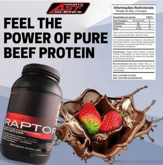 Raptor HP Beef Protein 900g SENSATION - AST - Whey Protein - Magazine Luiza