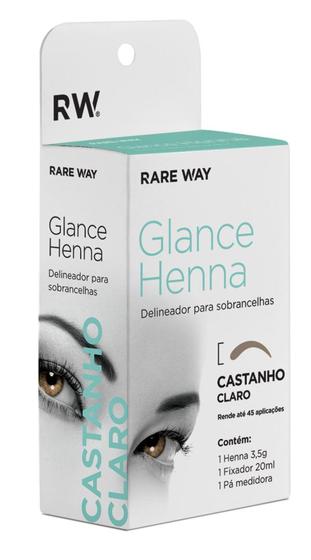 Rare way - kit glance henna castanho claro - 3,5g - Tinta e Henna para ...