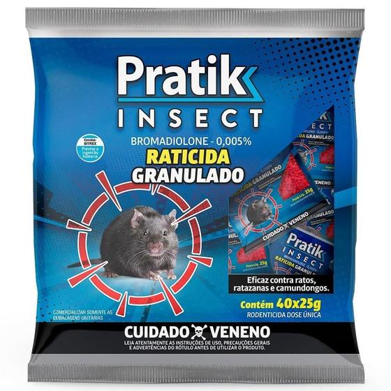 Raticida Pratik Insect Granulado 40 x 25g - Produtos de Limpeza ...