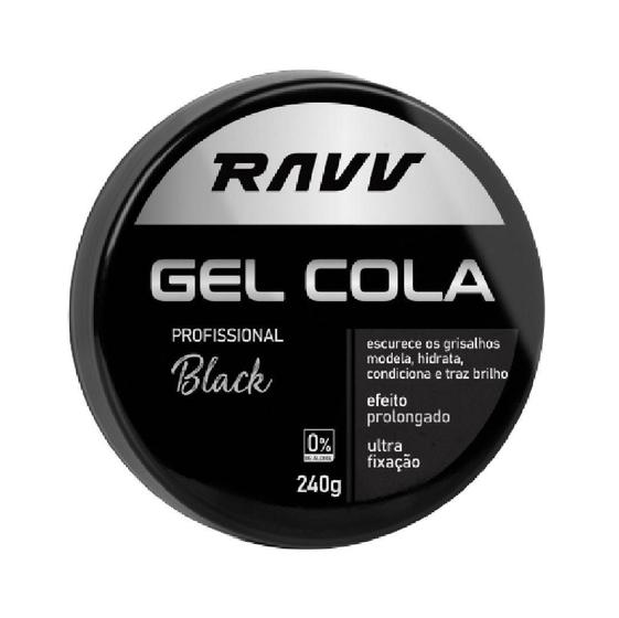Ravv Gel Cola Black Ultra Fixação 240G - Gel de Cabelo - Magazine Luiza