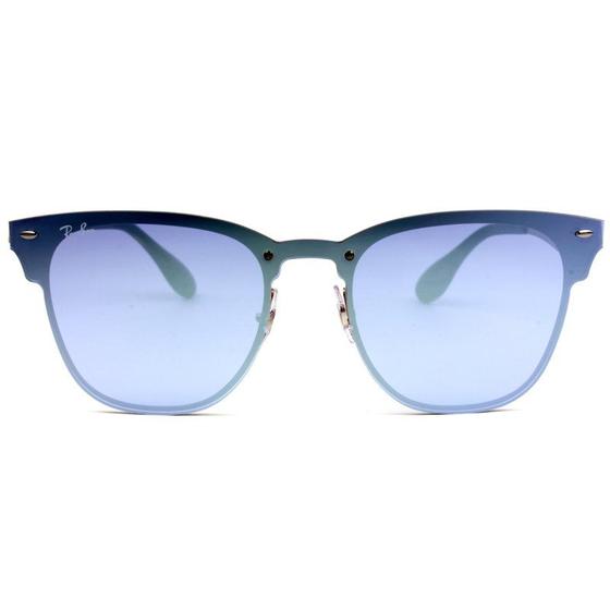 Ray Ban Blaze Clubmaster RB3576-N - Dourado/Azul Semi-Espelhado 9039/1U ...