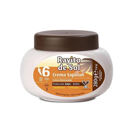 Rayito de Sol Crema Sapolán FPS 6 - 280g - Bronzeador - Magazine Luiza