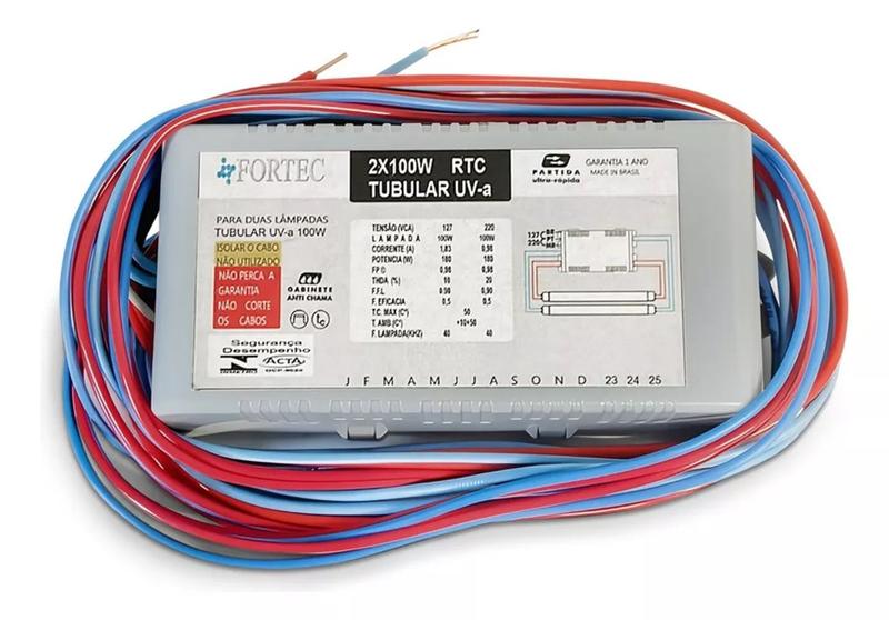 Reator eletronico 2x100w para lampada bronzeamento - FORTEC - Reator ...