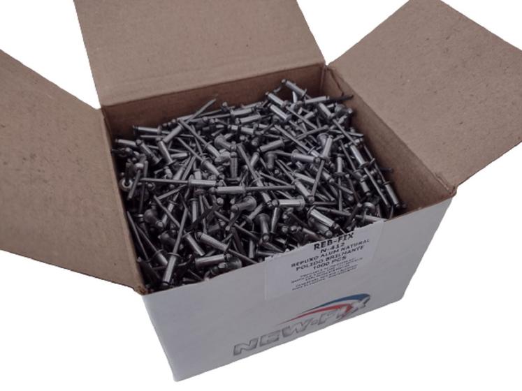 Rebite Alumínio Brilhante 412 4,0 X 12 New-Fix - 1000pç - Rebite de ...