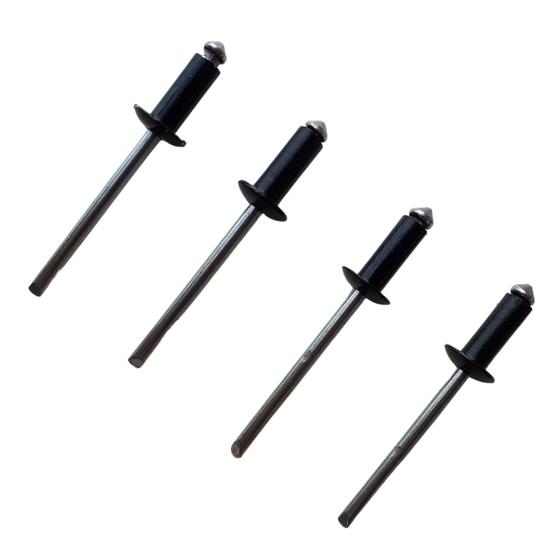 Rebite pop de repuxo de alumínio preto 512 5mm x 12mm 100 Peças ...