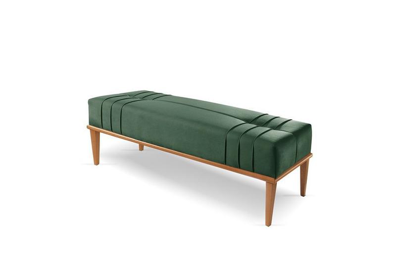 Recamier Banco Puff Linus Suede Verde 18 - Poltjá Moveis - Recamier ...