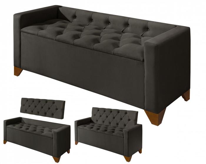 Recamier Baú Luxo Banco Divã Sofá Califórnia 1,50m Moderno Sapateira ...