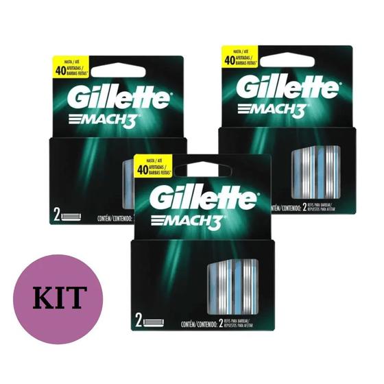 Recarga Gillette Carga Refil Mach3 Cartucho Regular Mach 3 Gilete Kit ...