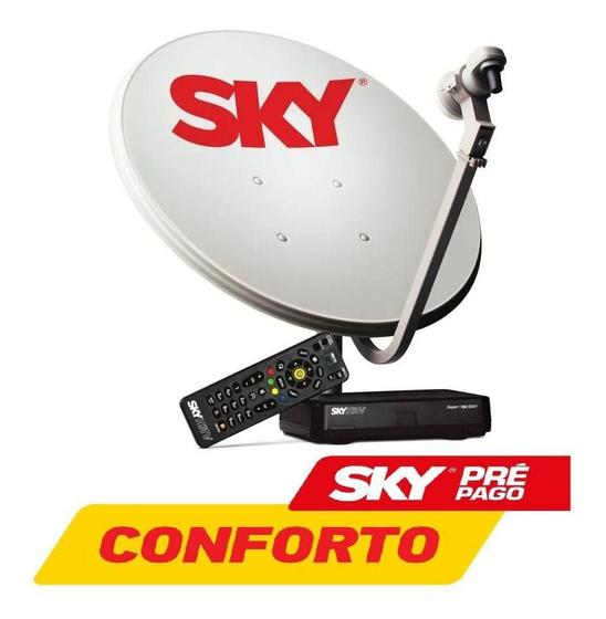 Receptor Sky Conforto 2 Anos + Antena e Lnb & 17 Metros Cabos - ELSYS ...