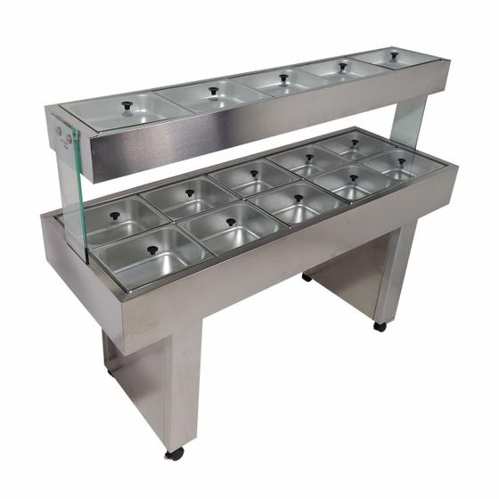 Rechaud Buffet Self Service 10 Cubas Quentes e 5 Frias Inox - EDANCA ...