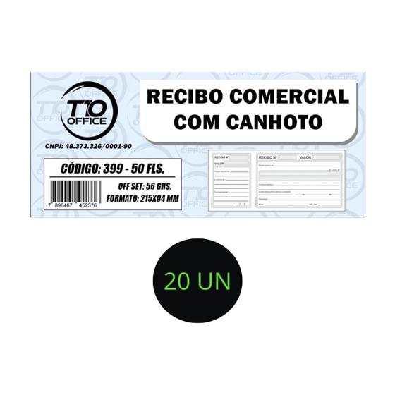 Recibo Comercial Com Canhoto - 20 Blocos com 50 Folhas cada - T10 Office - Recibo - Magazine Luiza