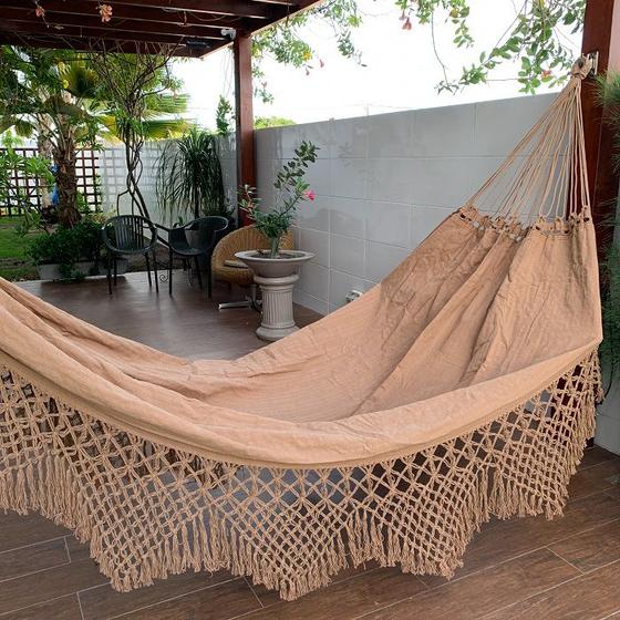 Rede de Dormir e Descansar Casal Clone com Varanda Macramé - REDES ...