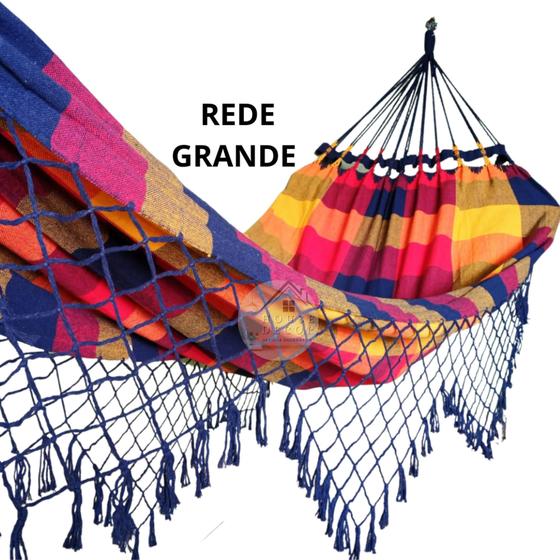 Rede De Dormir Grande Rede De Descanso Casal Bem Reforçada 100% Algodão ...