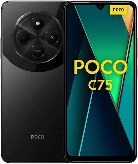 Redmi Poco C75 Xiaomi 256GB / 8GB RAM, Preto, Camera 50 Mpx, 4G, Tela 6 ...