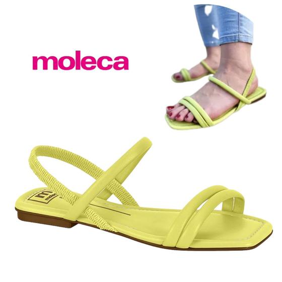 Ref. 5462.111 - Sandália Rasteira Feminina Moleca Elástico Confortável ...