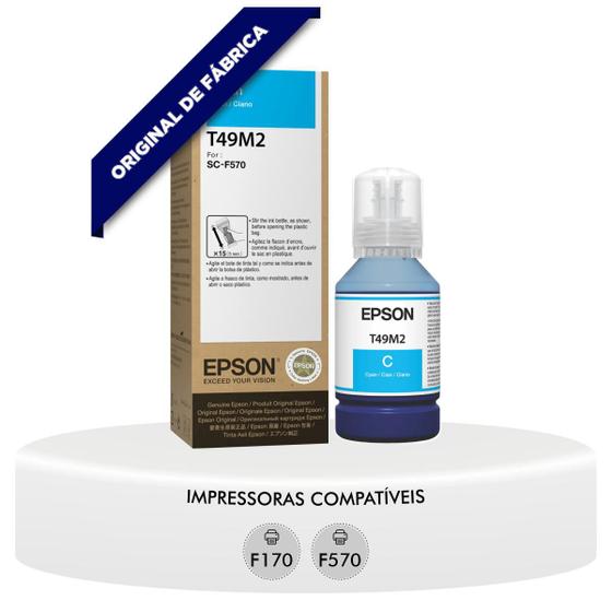 Refil Garrafa de Tinta Sublimatica Epson T49M220 Ciano para SureColor ...