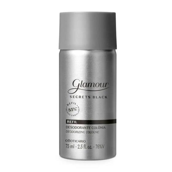 Refil Glamour Desodorante Colônia Secrets Black 75ml - O Boticário - O ...