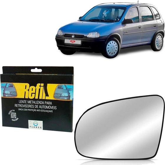 Refil Lente Espelho Retrovisor Corsa Hatch Sedan 94/01 Metalizado Le ...