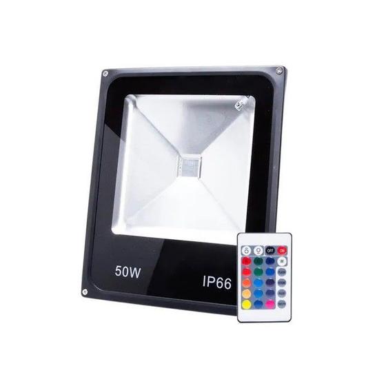 Refletor 50w Rgb Colorido Led Ip66 Holofote com Controle - AAA top ...