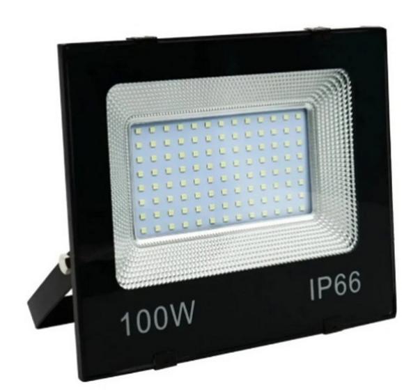 Refletor Led 100w Smd Prova Dágua Ip66 Holofote 6500k Branco Frio 9000Lumes - importa - Refletor ...