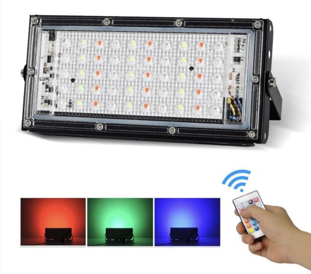 Refletor Led 50w Rgb Modular Preto Ip65 À Prova D'água - ELUMIX ...