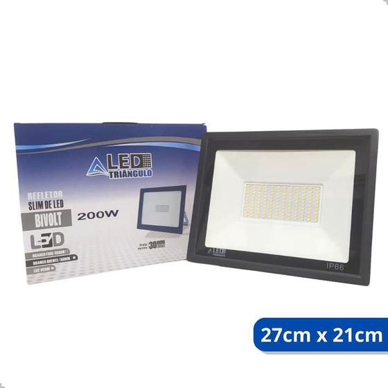 Refletor Led Holofote 200W Biv IP66 Branco Frio Prova D'agua - LED TRIANGULO - Refletor ...