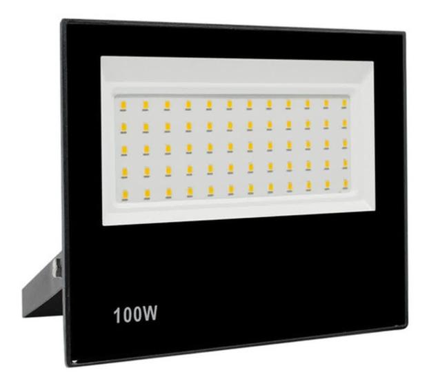 Refletor Led Para Campo De Futebol 100w Forte Bivolt Branco Frio ...
