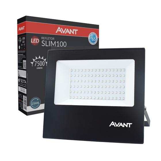 Refletor Led Slim Avant 100w 6500k Bivolt - AVANT LPS DISTRIBUIDORA M.ELETRICOS LTDA - Refletor ...