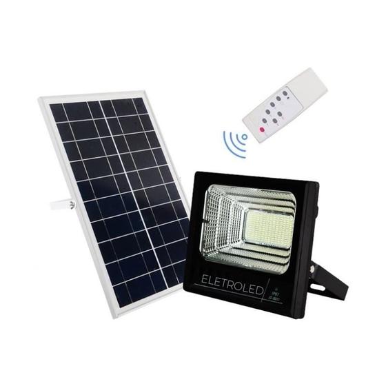 Refletor LED Solar 400W Com Painel Solar Completo - Líder Led ...