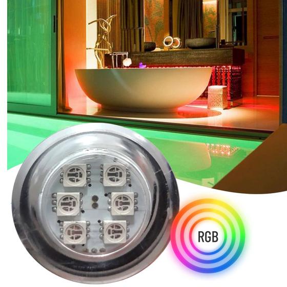 Refletor Power LED RGB 1W Inox para Iluminação Multicolorida de ...
