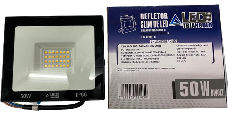 Refletor Slim De Led 50w 3000k - Led Triangulo - Refletor - Magazine Luiza
