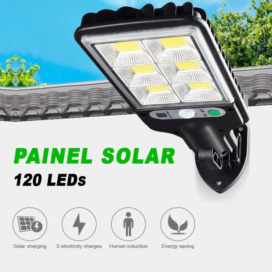 Refletor Solar 48 LED de Parede Potente Sensor de Presença com Painel ...