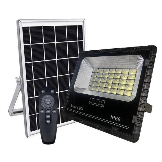 Refletor Solar 600W Led Holofote Placa Solar Prova Dágua IP66 Chácara ...
