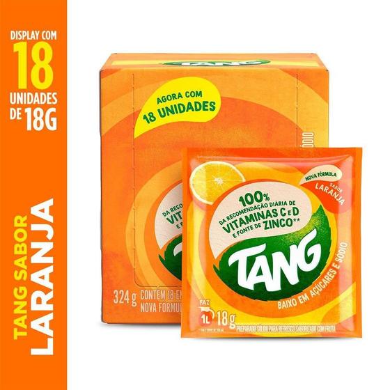 Refresco em Pó Tang Laranja 18g Display com 18 Unidades - Suco ...