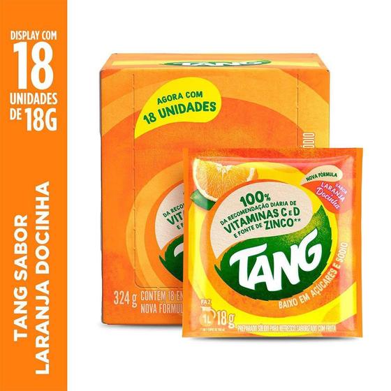 Refresco em Pó Tang Laranja Docinha 18g Display com 18 Unidades - Suco ...