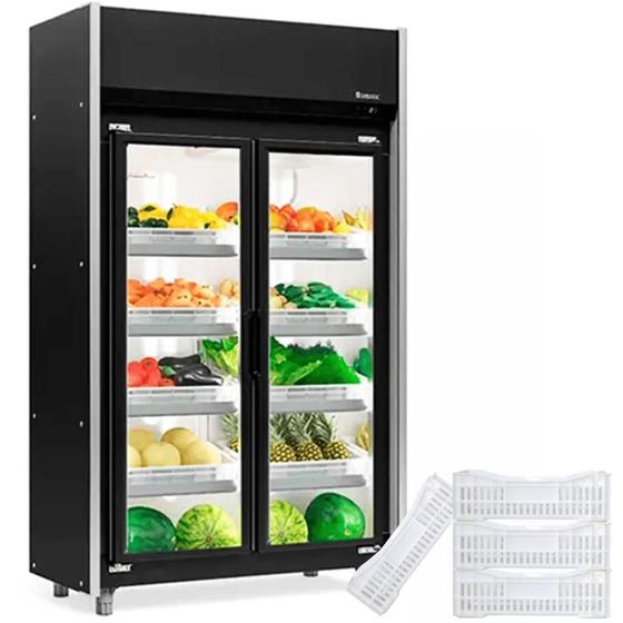 Refrigerador Vertical HORTIFRUTI 1,26m 2 Portas 820L Auto Serviço GEAS ...