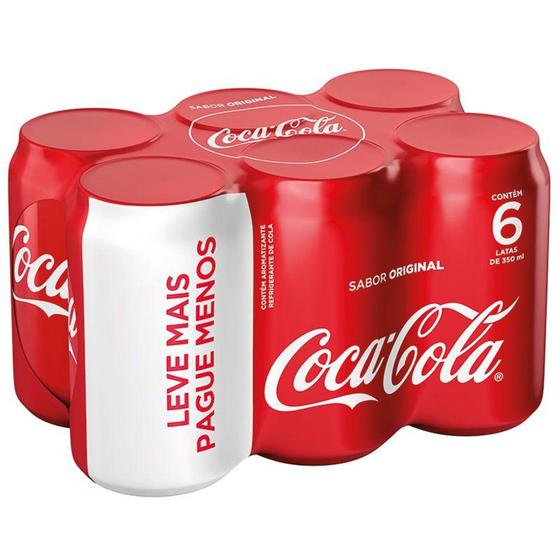 Refrigerante Coca Cola Lata 350 ml Embalagem com 6 Unidades - Coca-Cola ...
