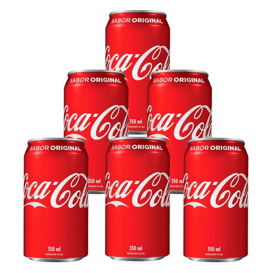 Refrigerante Coca-Cola Lata 350ml 6 Unidades - Refrigerante - Magazine ...