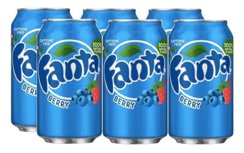 Refrigerante Fanta Blue Berry Sabor Mirtilo 6 Latas 355Ml ...