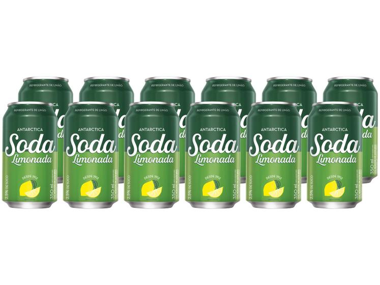Refrigerante Lata Antarctica Soda Limonada - 12 Unidades 350ml ...