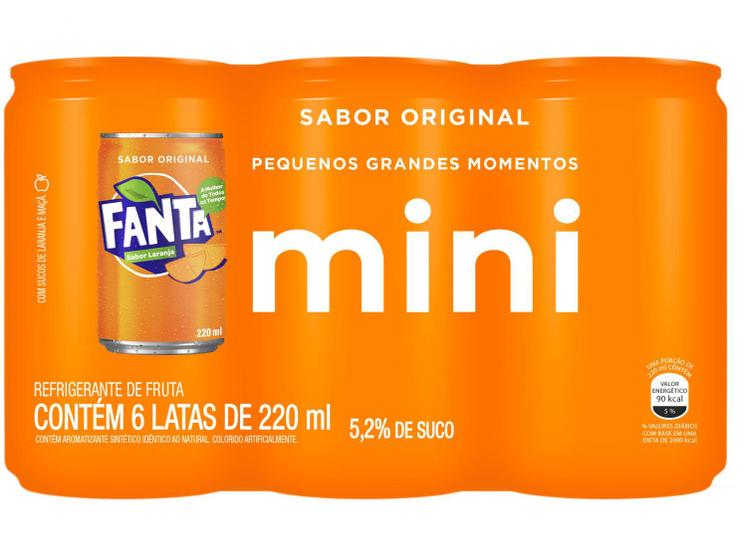 Refrigerante Lata Fanta Laranja - 6 Unidades 220ml - Refrigerante - Magazine Luiza