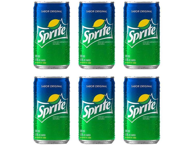 Refrigerante Lata Sprite Original 6 Unidades - 220ml - Refrigerante ...