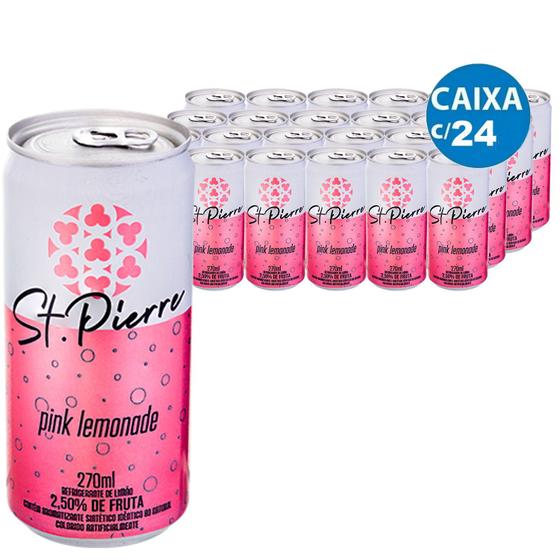 Refrigerante Pink Lemonade St Pierre Lata 270ml 24 Latas St Pierre