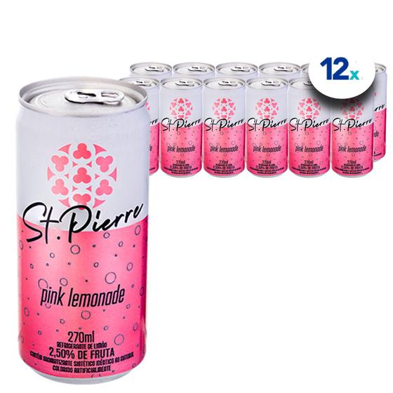 Refrigerante St Pierre Pink Lemonade Lata 270ml 12 Latas St Pierre