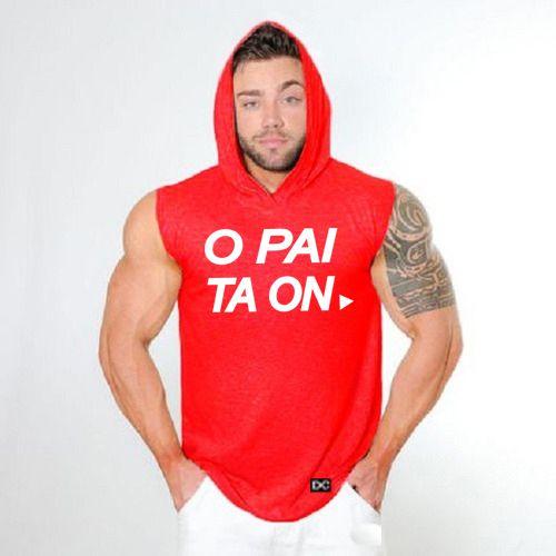 Regata De Capuz Masculino Machão Academia Fitness Personalizado O Pai ...