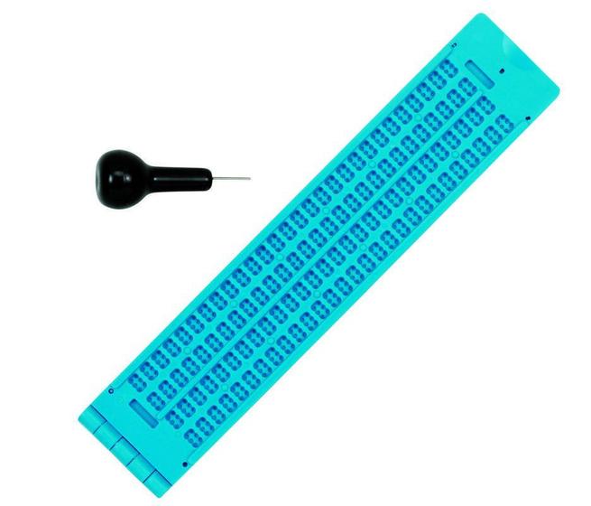 Reglete Braille De Bolso Azul Para Deficientes Visuais/Cegos - Bb ...