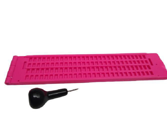 Reglete Braille De Bolso Rosa-Deficientes Visuais/Cegos - Bb - Reglete ...