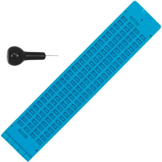 Reglete Escrita Braille Tradicional em PVC 28 Celas ~ 4 Linhas + Punção ...