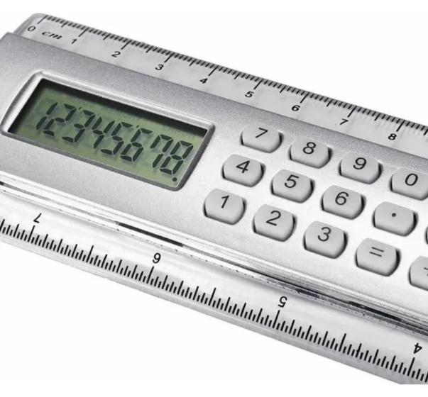 Régua 30cm Calculadora Com 8 Dígitos Escritório Escolar Loja ...